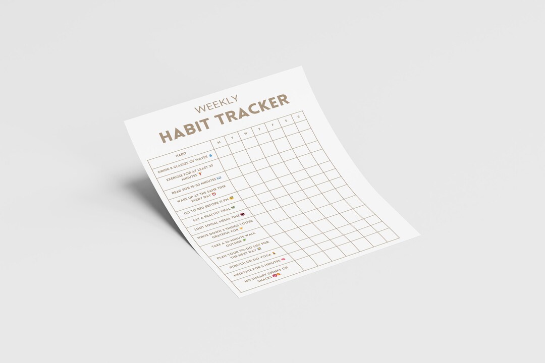Editable Canva Habit Tracker | Weekly Printable Planner | Instant ...