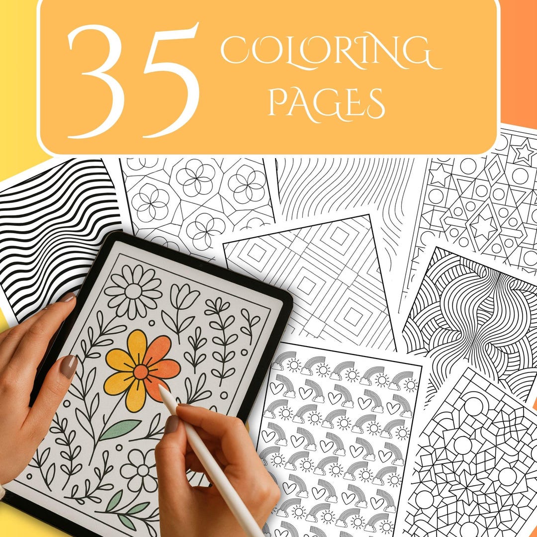 Geometric Mosaic Coloring Pages for Adults – Printable PDF | Relaxing ...