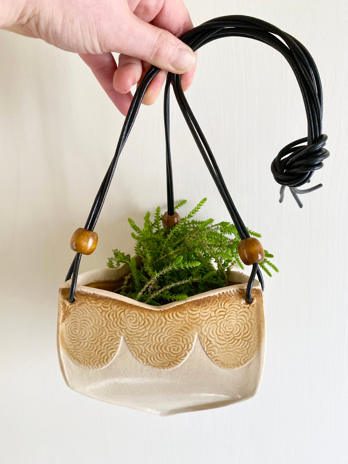 Decorative Hanging Ceramic Planter, Small Triangular Hanging Succulent ...