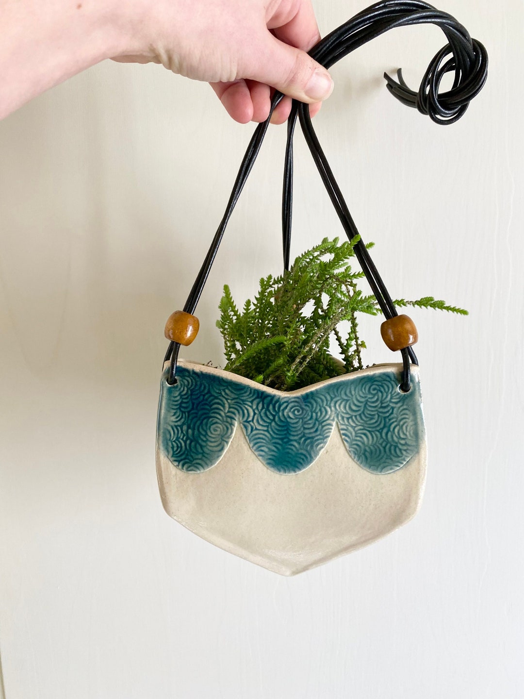 Decorative Hanging Ceramic Planter, Small Triangular Hanging Succulent ...