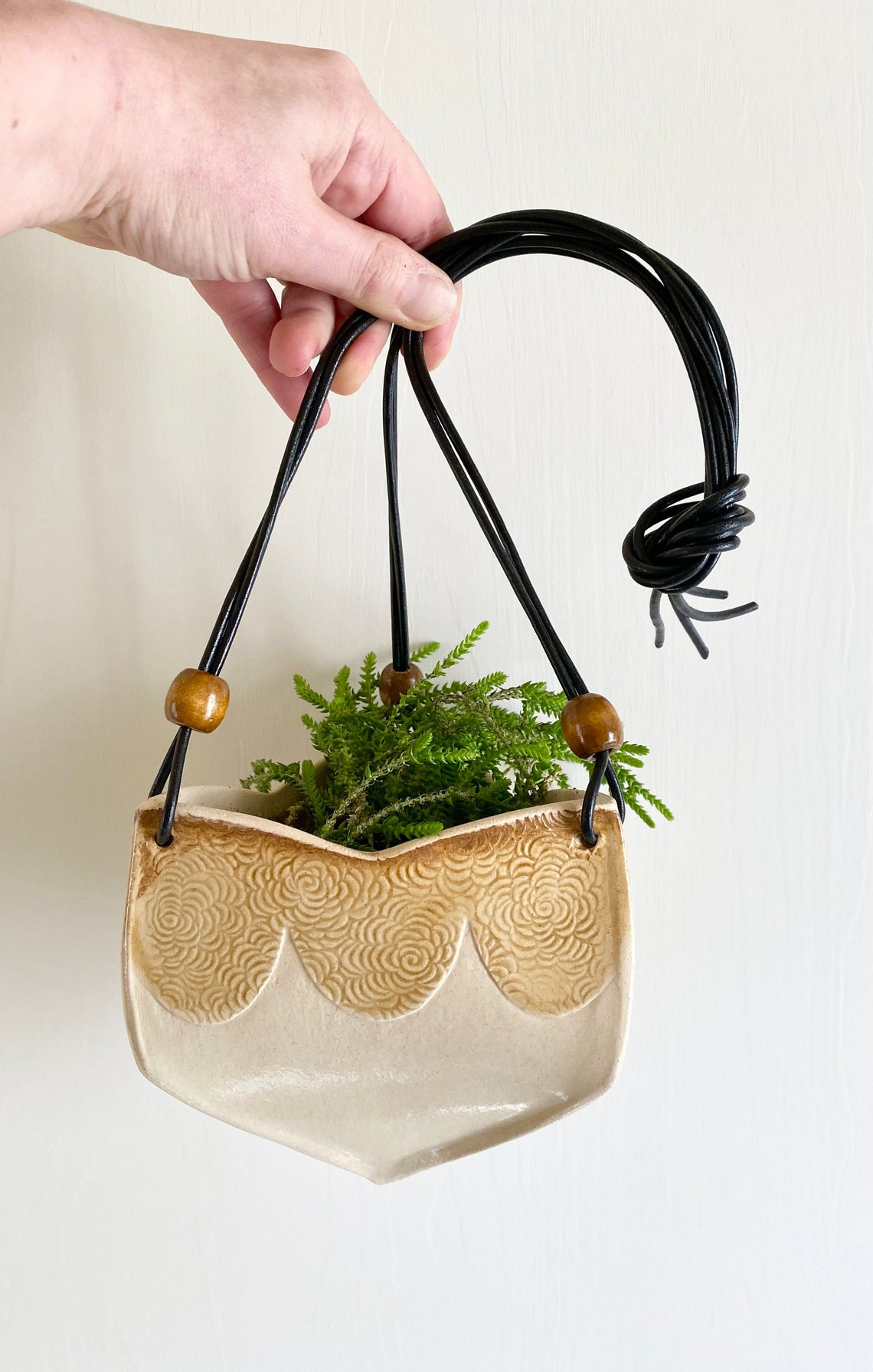 Decorative Hanging Ceramic Planter, Small Triangular Hanging Succulent ...