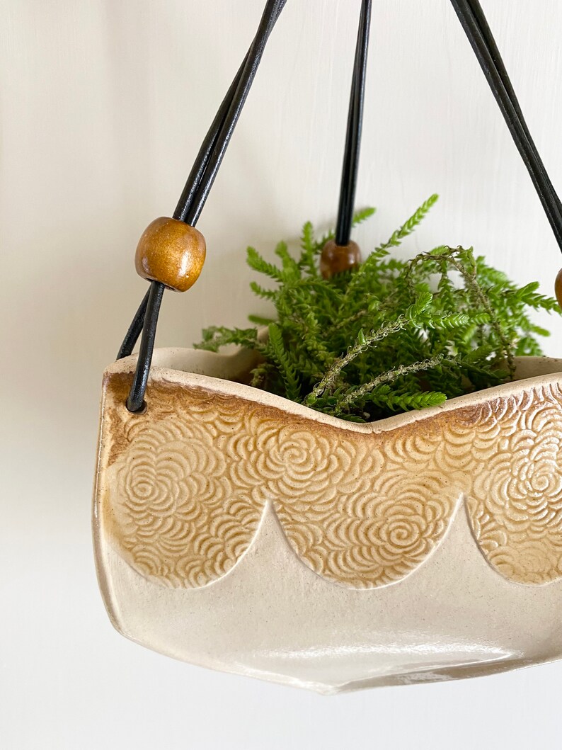 Decorative Hanging Ceramic Planter, Small Triangular Hanging Succulent ...