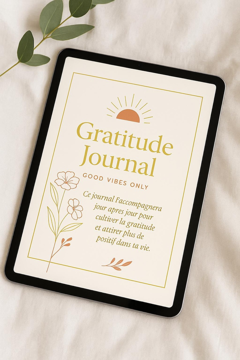 Journal de Gratitude_ Planner Bien Etre / Cahier de Gratitude à ...