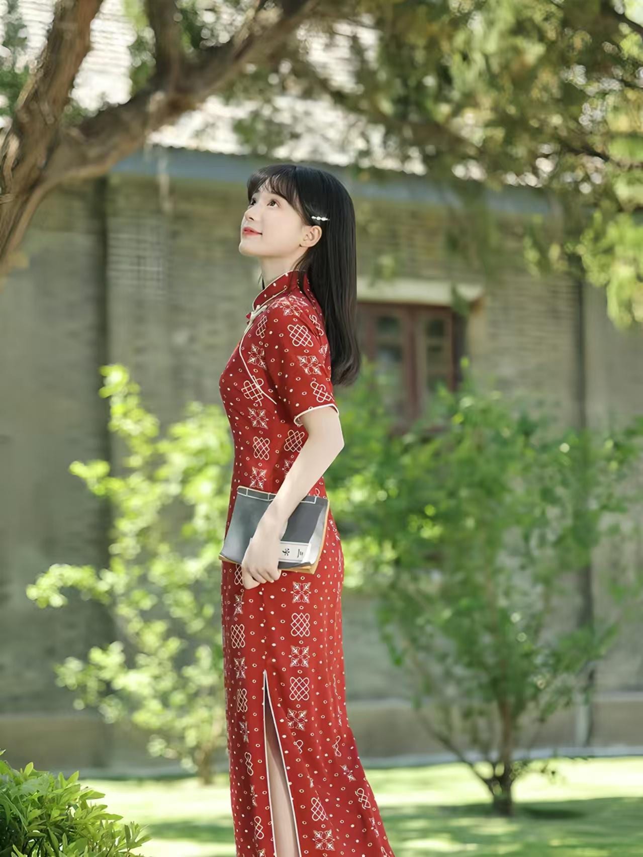 Burgundy Qipao Cheongsam, Elegant Eight Button Dress, Long Mandarin ...