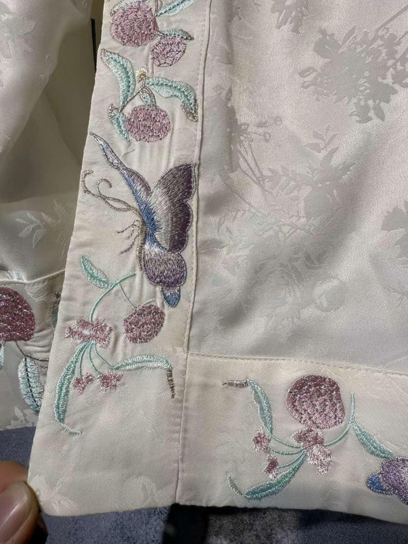 Silk Chinese Jacket, Purple Tang Suit, Vintage Oriental Top, Hanfu ...