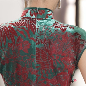 Elegant Velvet Cheongsam – Chinese Qipao Dress – Luxury Vintage High ...