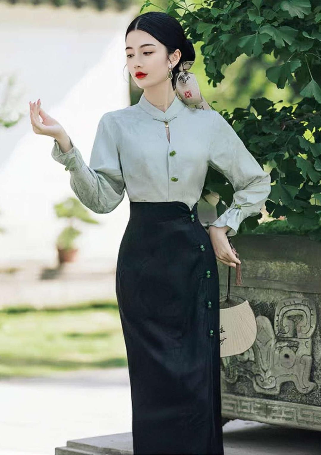 Chinese Office Outfit, Modern Hanfu Suit,elegant Tang Blouse, Vintage ...