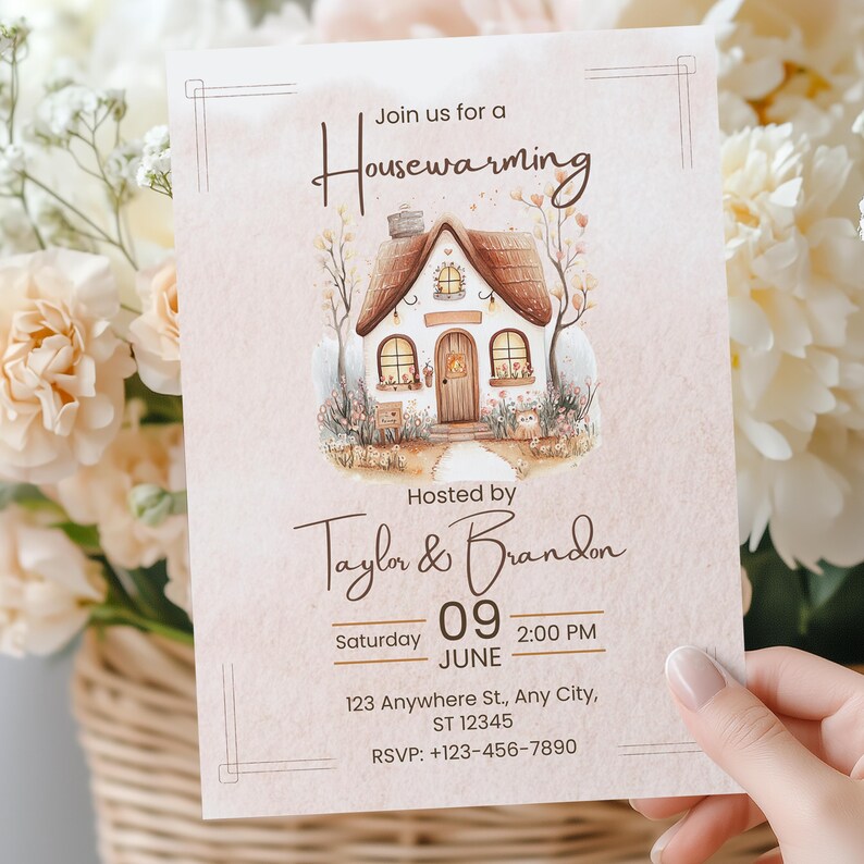 Watercolor Housewarming Invitation: Modern New Home Invite (digital ...