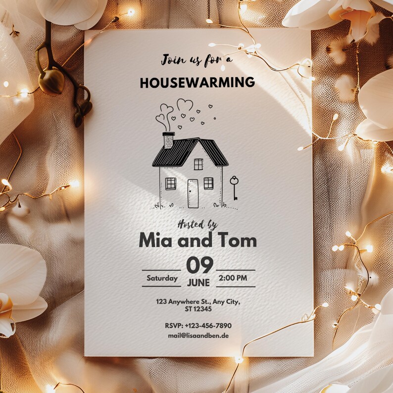Editable Housewarming Invitation Template: Modern Watercolor Design ...