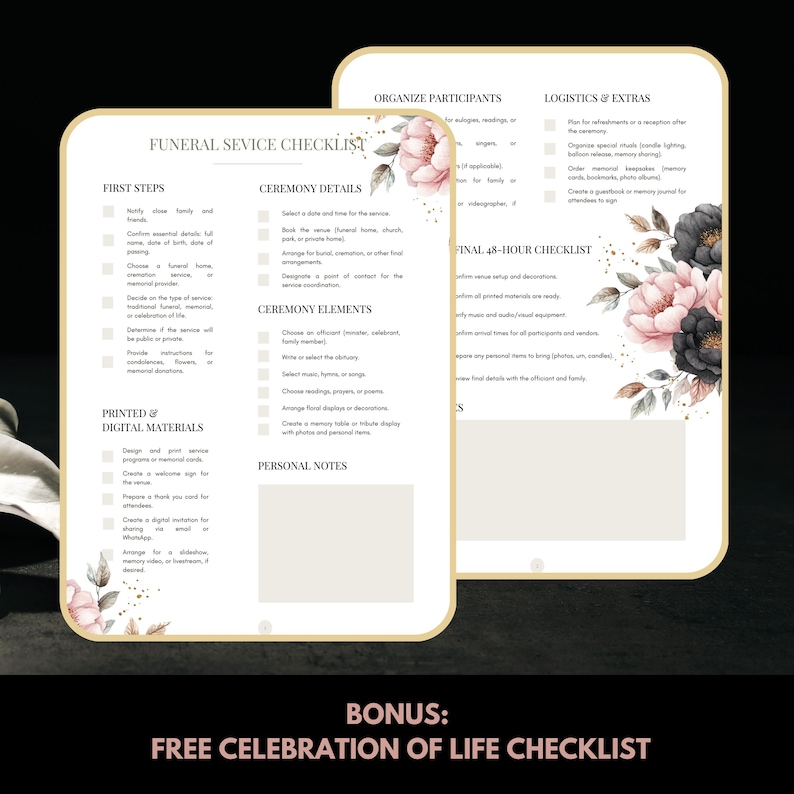Editable Funeral Program Template Canva | Celebration of Life Program ...