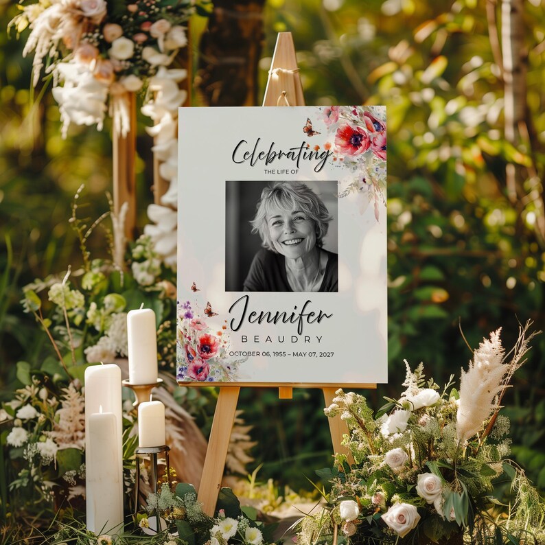 Editable Funeral Welcome Sign: Celebration of Life Memorial Poster ...