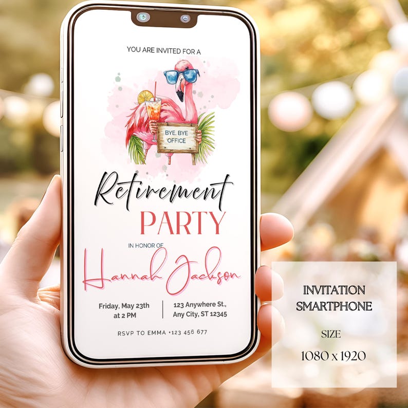 Flamingo Retirement Party Bundle: Editable Tropical Canva Templates ...