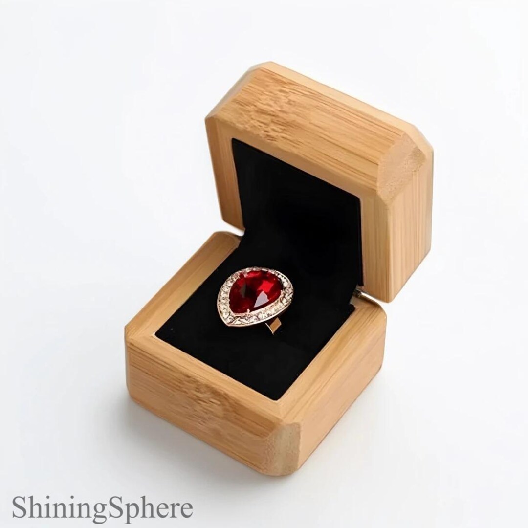 Bamboo Wood Jewellery Ring Box Solid Wooden Box For Rings Bracelets