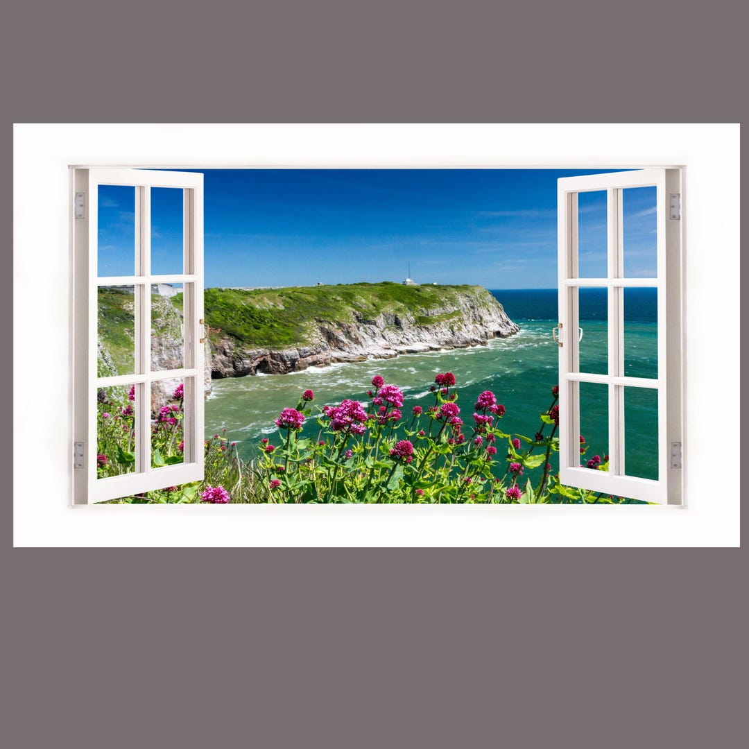 Berry Head Devon Coast Canvas Art: 3D Window Effect, UK Summer Seascape ...