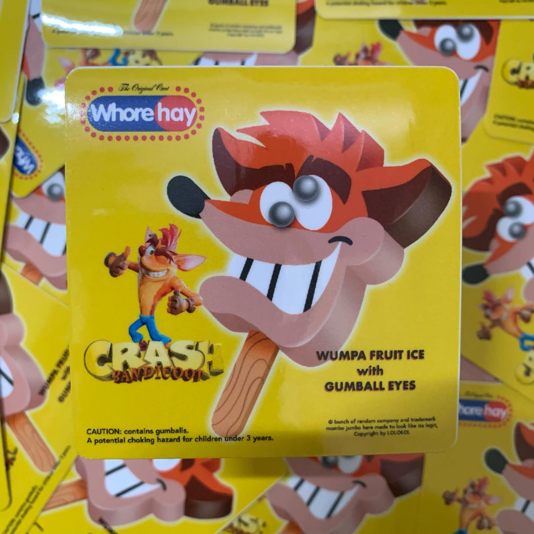 Crash Bandicoot Popsicle Truck Sticker: Waterproof Vinyl Decal - Etsy