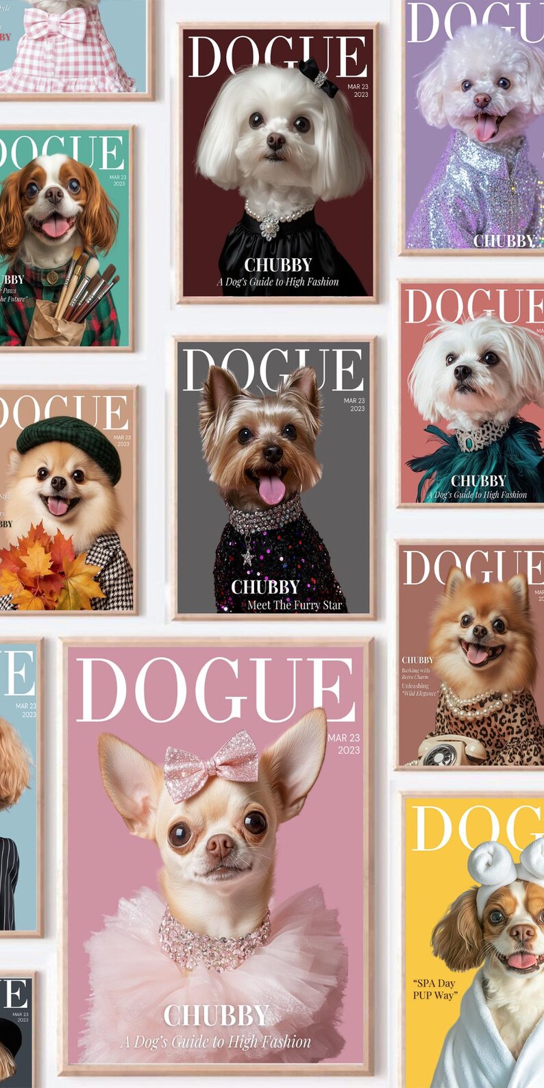 Personalized Dog Fashion Art Custom Pet Magazine Cover Design Princess ...