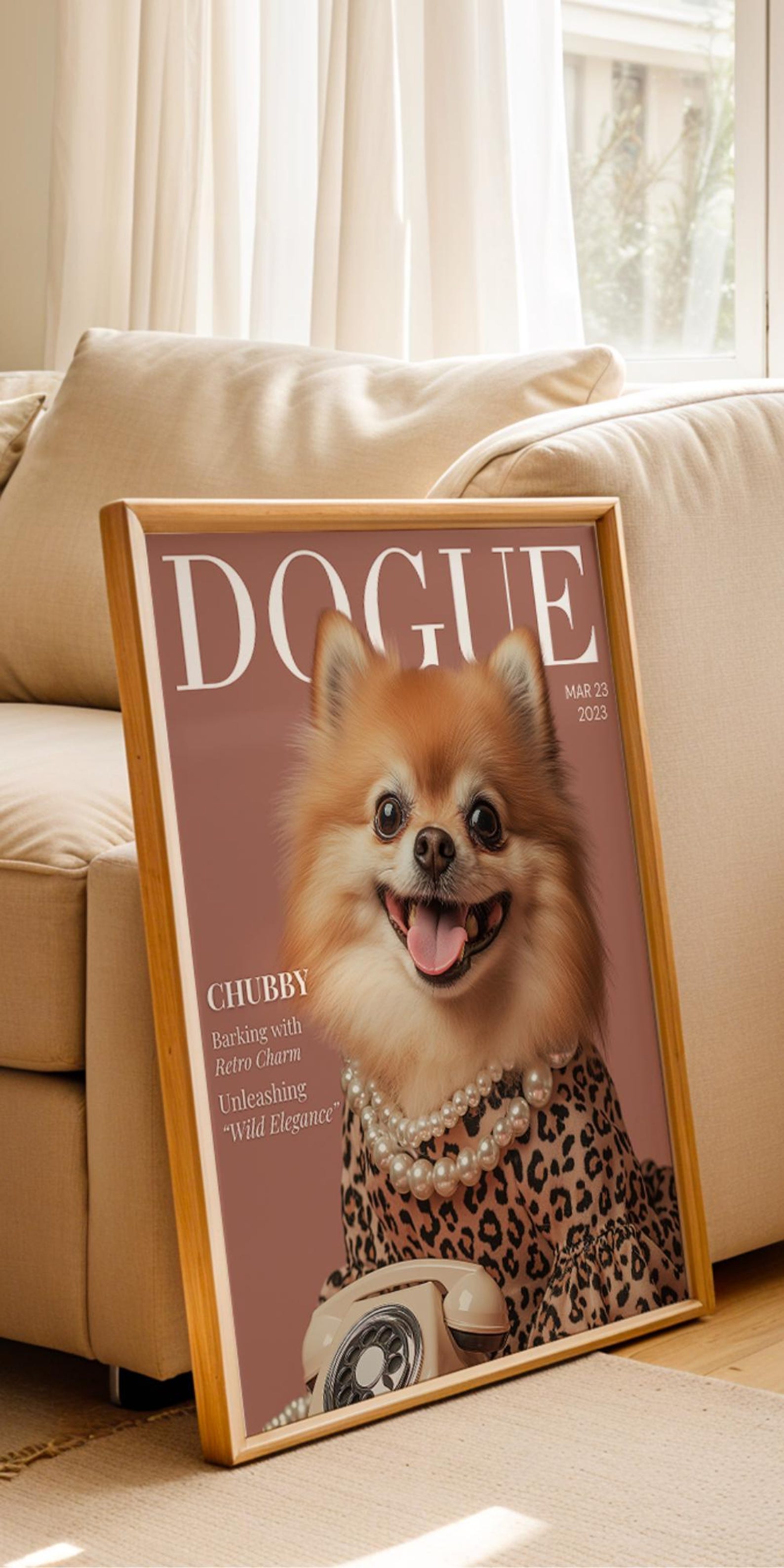 Custom Pet Fashion Magazine Cover Stylish Pet Art Personalized Dog ...