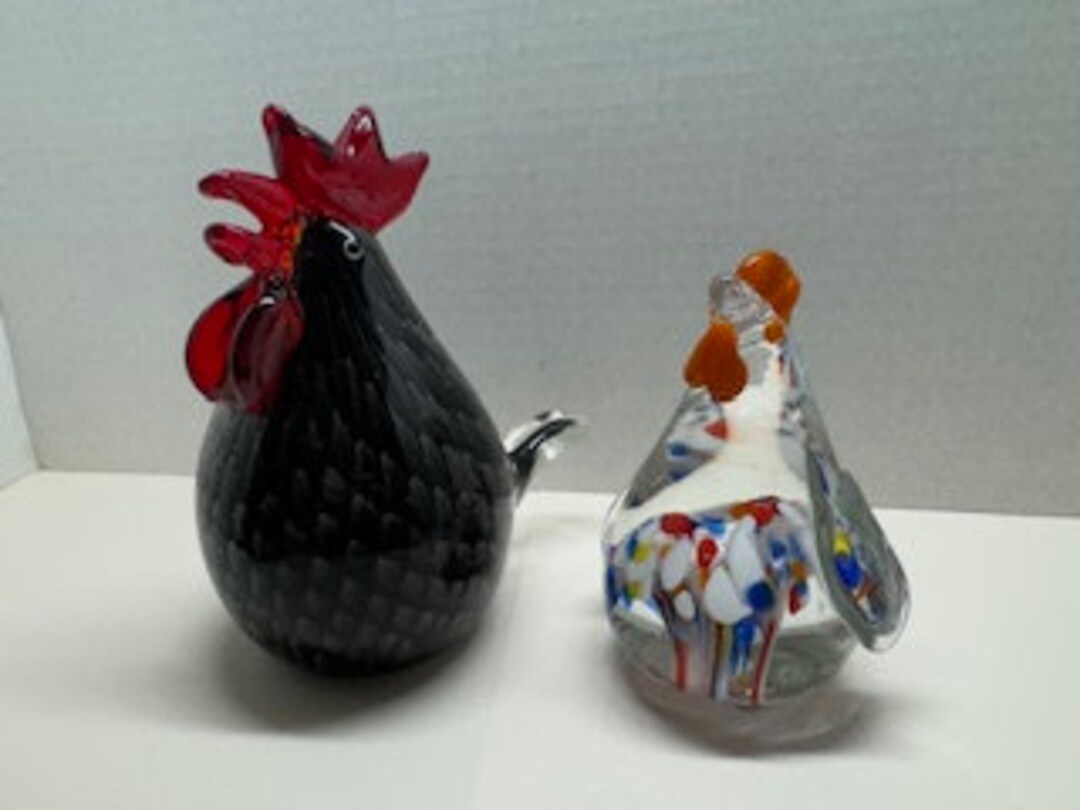 Murano Glass Chickens Pair - Etsy