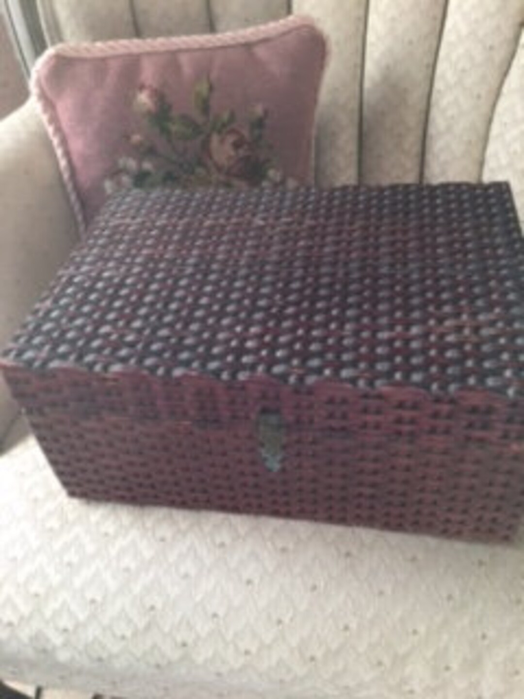 Tramp Art Basket Weave Carved Wood Box - Beautifully Done! - Etsy