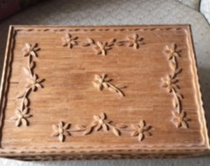 Vintage Tramp Art / Match Stick Jewelry Box Shaped Like an Armoire ...