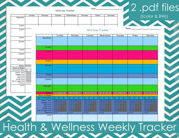 Health Wellness Fitness Food Tracker | Etsy