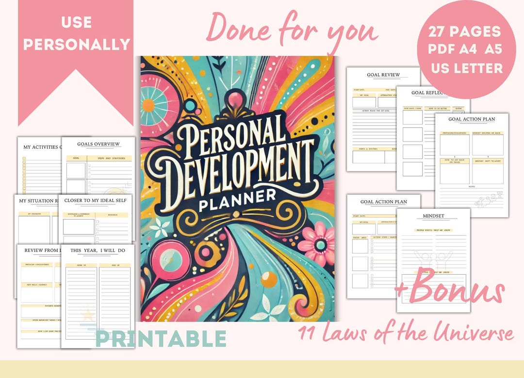 Personal Growth Template Planner PDF, Personal Development Journal ...