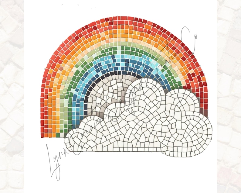 Rainbow Mosaic Template Pattern – Digital Download – Printable – for ...
