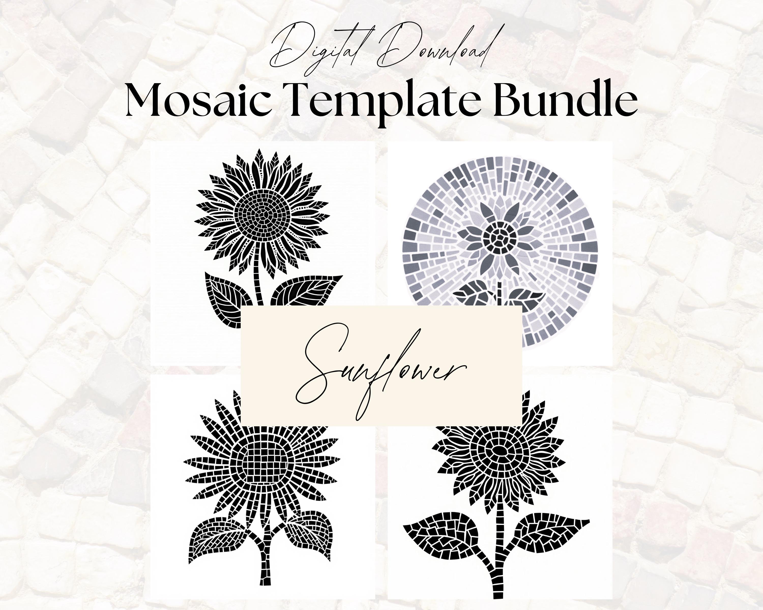 Sunflower Mosaic Template Art Pattern – Digital Download – Printable ...