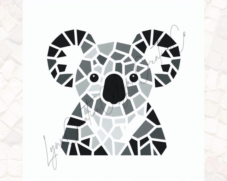 Koala Mosaic Template Art Pattern – Digital Download – Printable – for ...