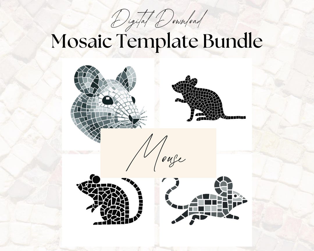 Mouse Mosaic Template Art Pattern – Digital Download – Printable – for ...