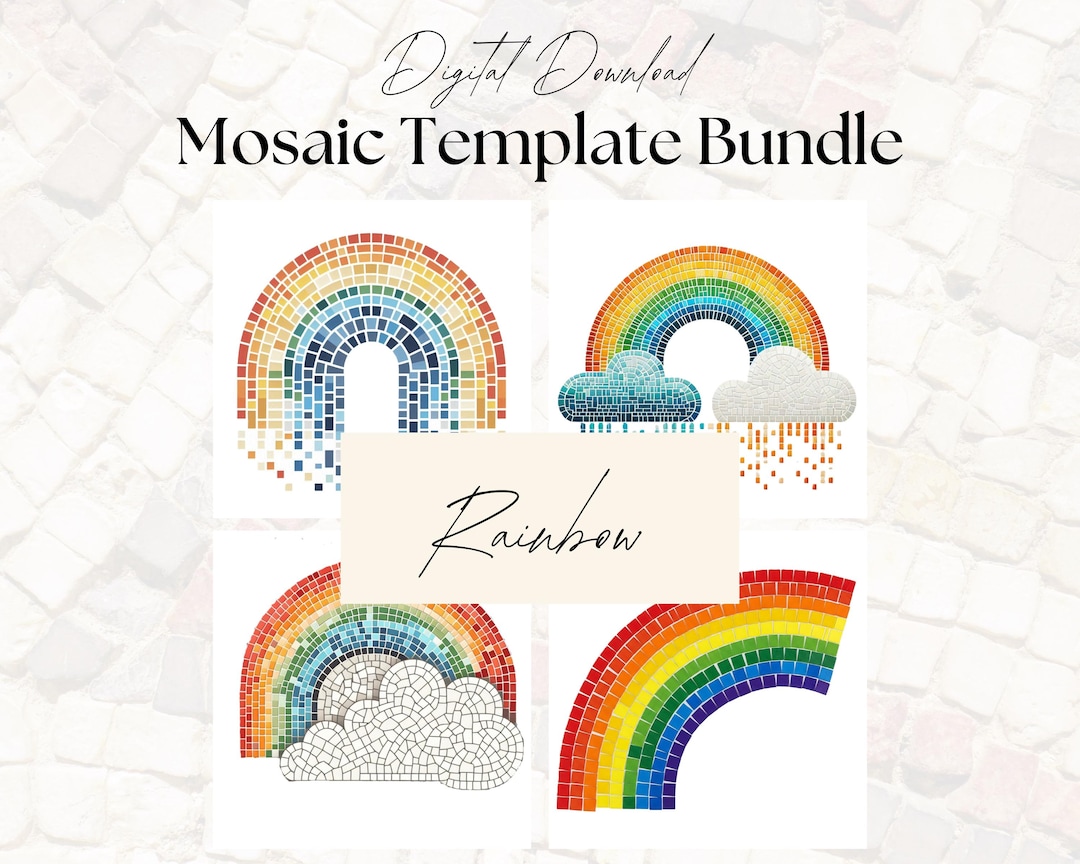 Rainbow Mosaic Template Pattern – Digital Download – Printable – for ...