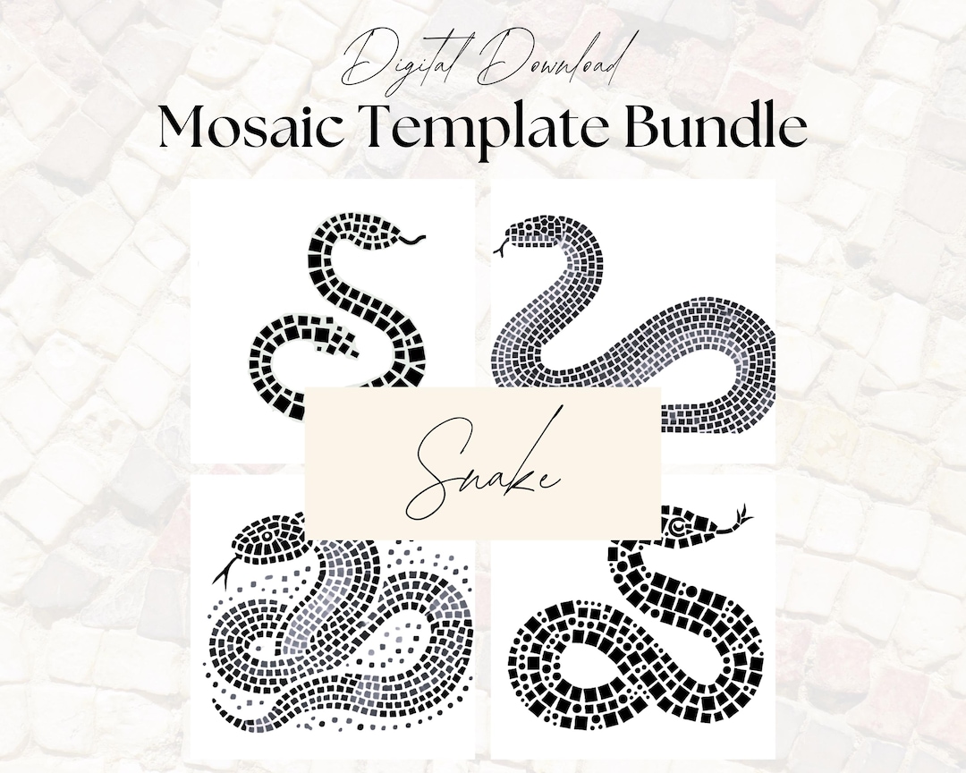 Snake Mosaic Template Art Pattern – Digital Download – Printable – for ...