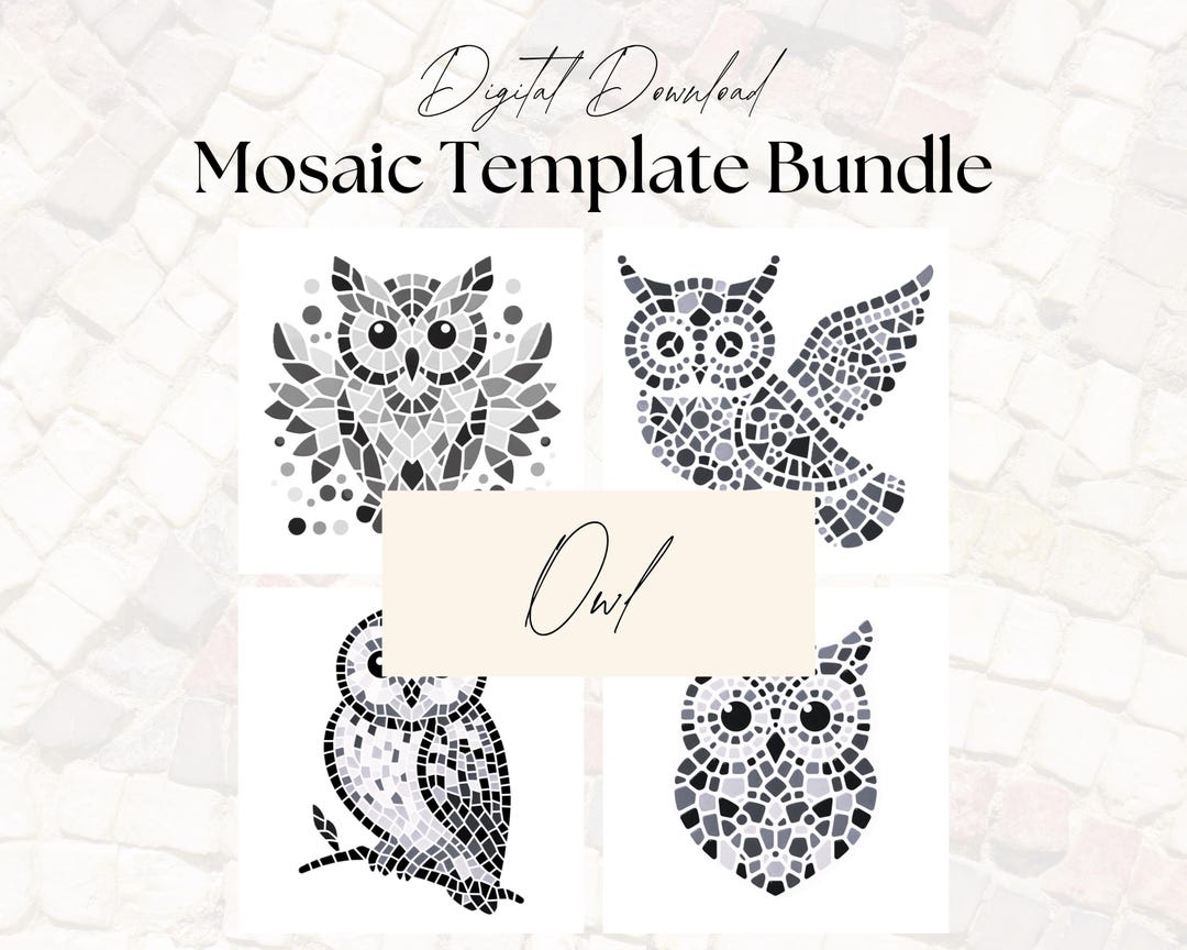 Owl Mosaic Template Art Pattern – Digital Download – Printable – for ...