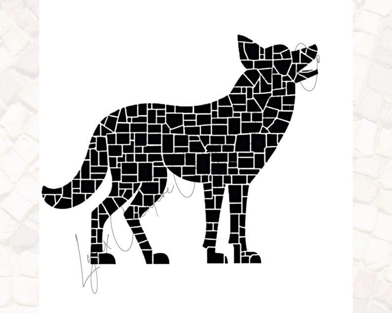Wolf Mosaic Template Art Pattern – Digital Download – Printable – for ...