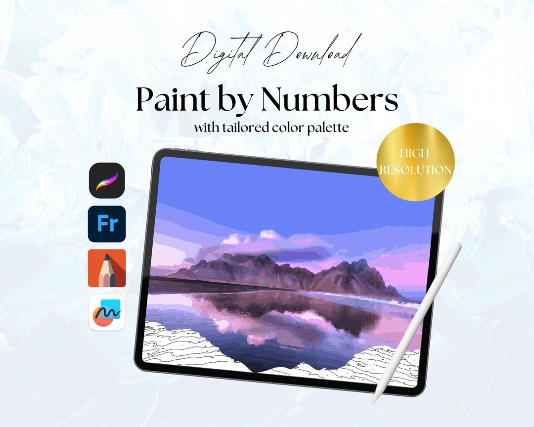 Iceland Sunrise Beach Digital Paint by Number Kit for Adults - Print or ...