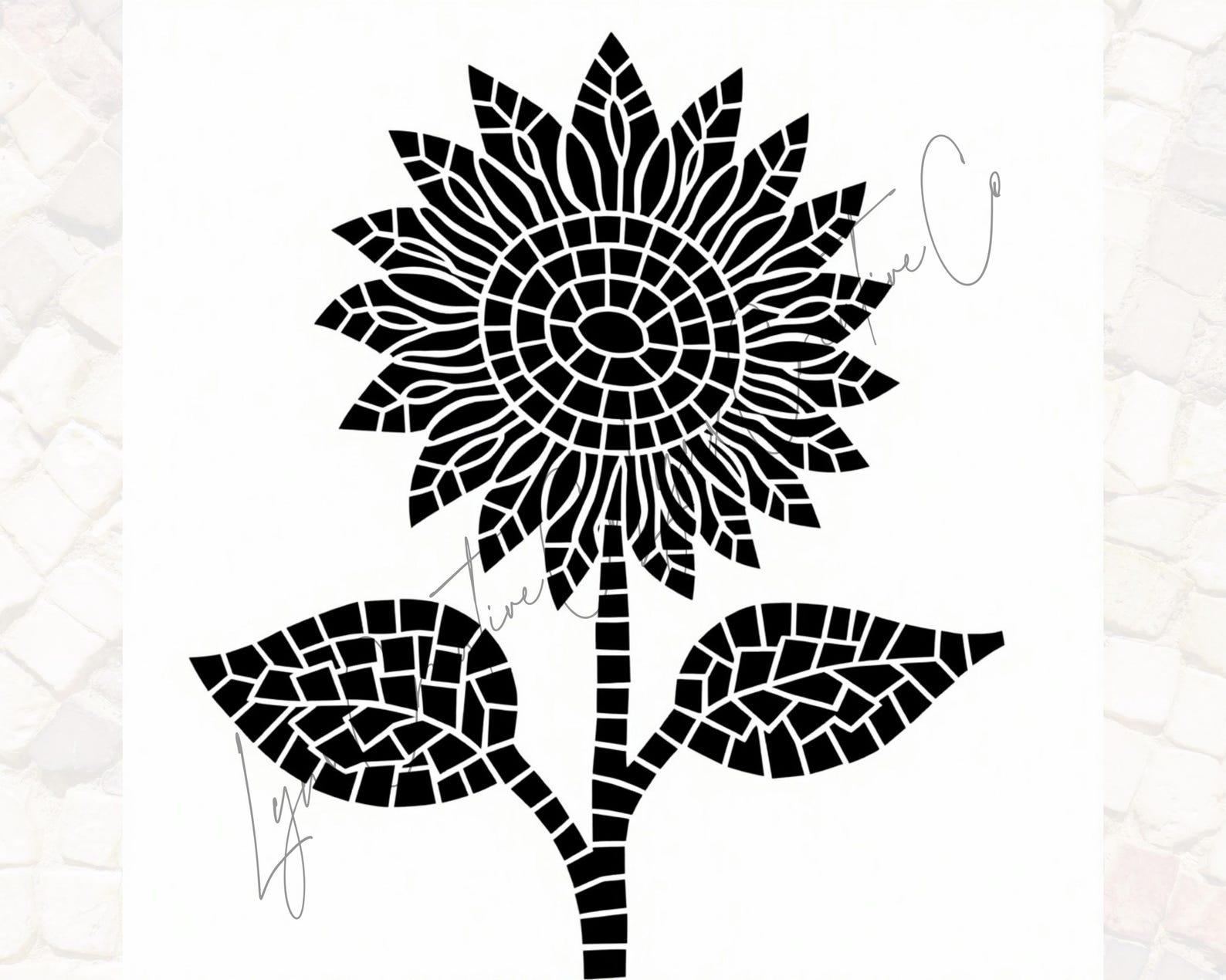 Sunflower Mosaic Template Art Pattern – Digital Download – Printable ...