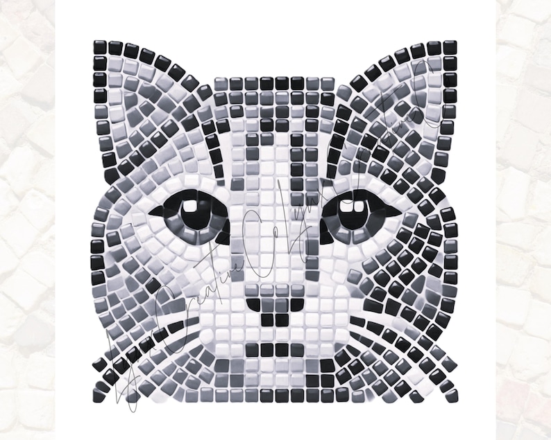 Cat Mosaic Template – Digital Download – Printable Pattern – for ...