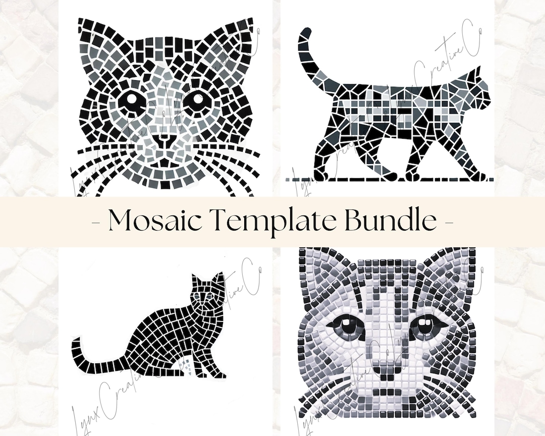 Cat Mosaic Template – Digital Download – Printable Pattern – for ...