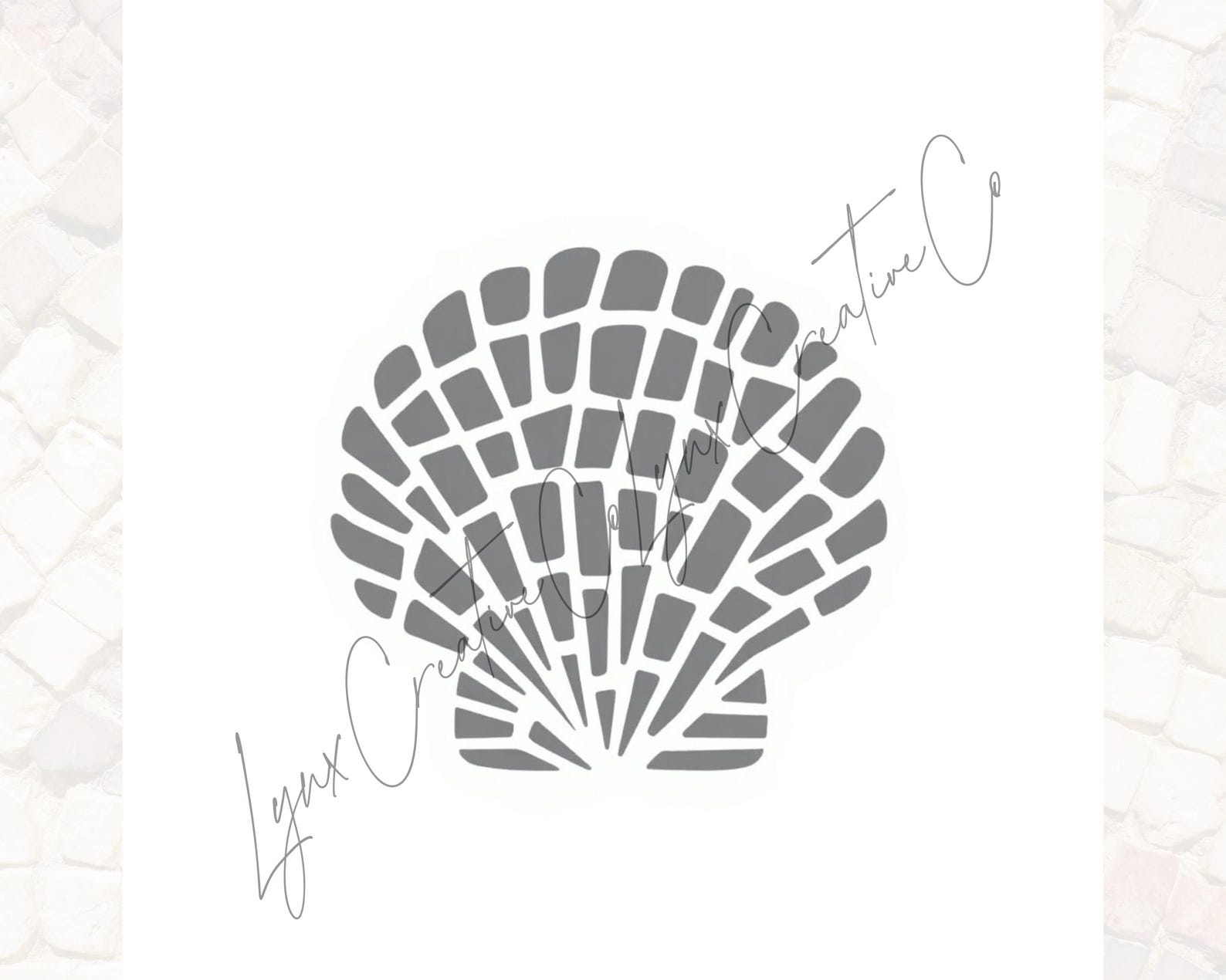 Seashell Mosaic Template Art Pattern – Digital Download – Printable ...