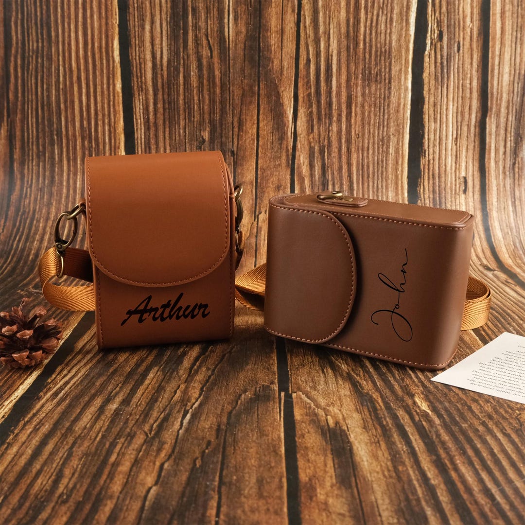Personalized Leather Camera Shoulder Bag With Adjustable Strap,custom ...