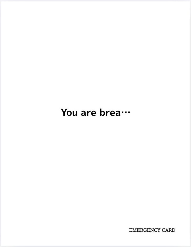 Emergency Calm Card – You Are Breathing - Etsy
