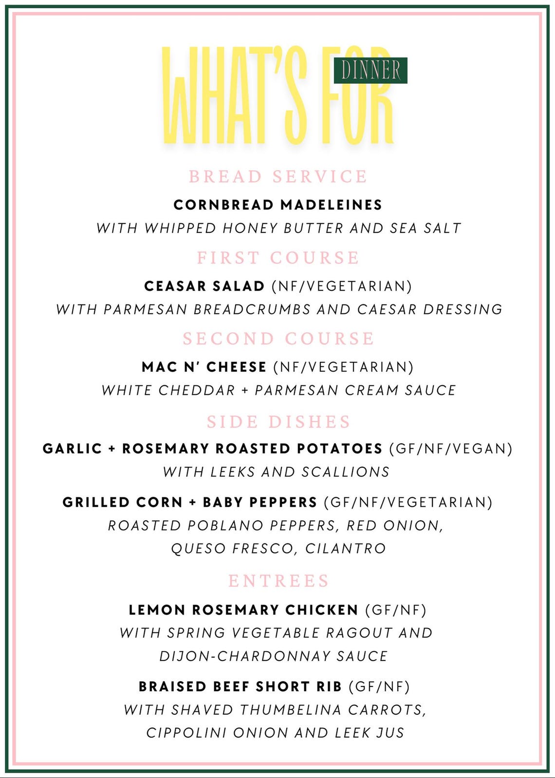 Wedding Menu Template, Editable Menu, Printable, Wedding Menu Card, 5x7 ...