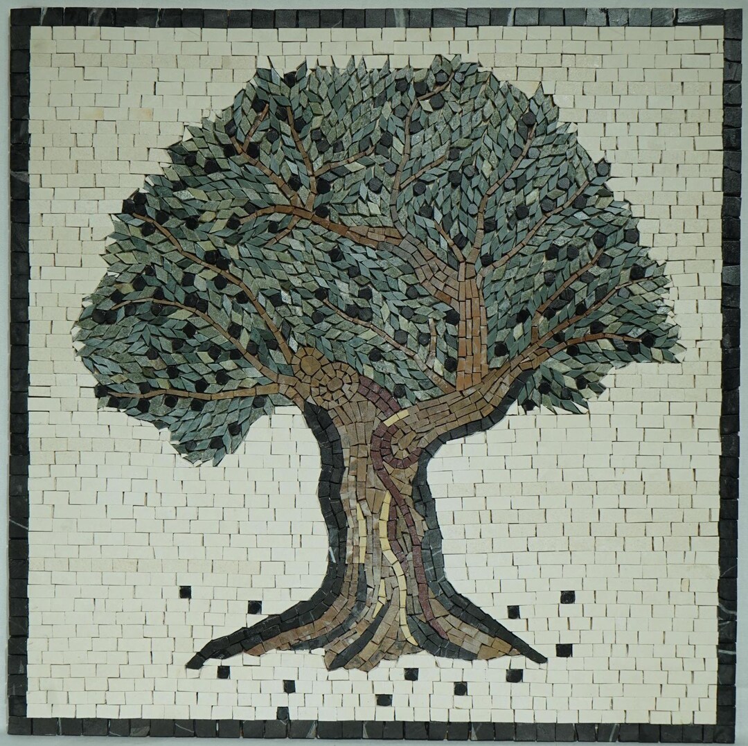 Tree of Life Mosaic Art Handmade Natural Stone Wall Decor Unique ...