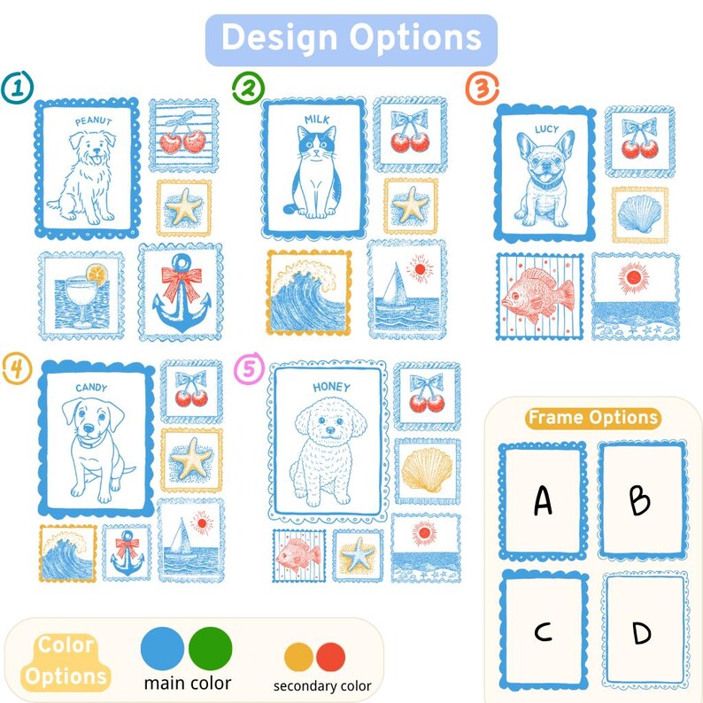 Bolsa de tela con retrato de mascota personalizado: sellos de verano ...