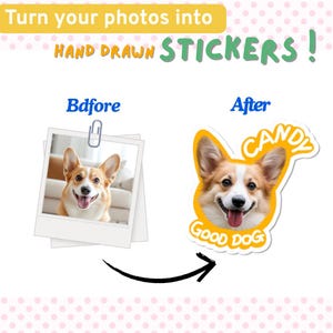 Personalized Dog and Cat Stickers Perfect Gift for Pet Lovers Hand Draw ...