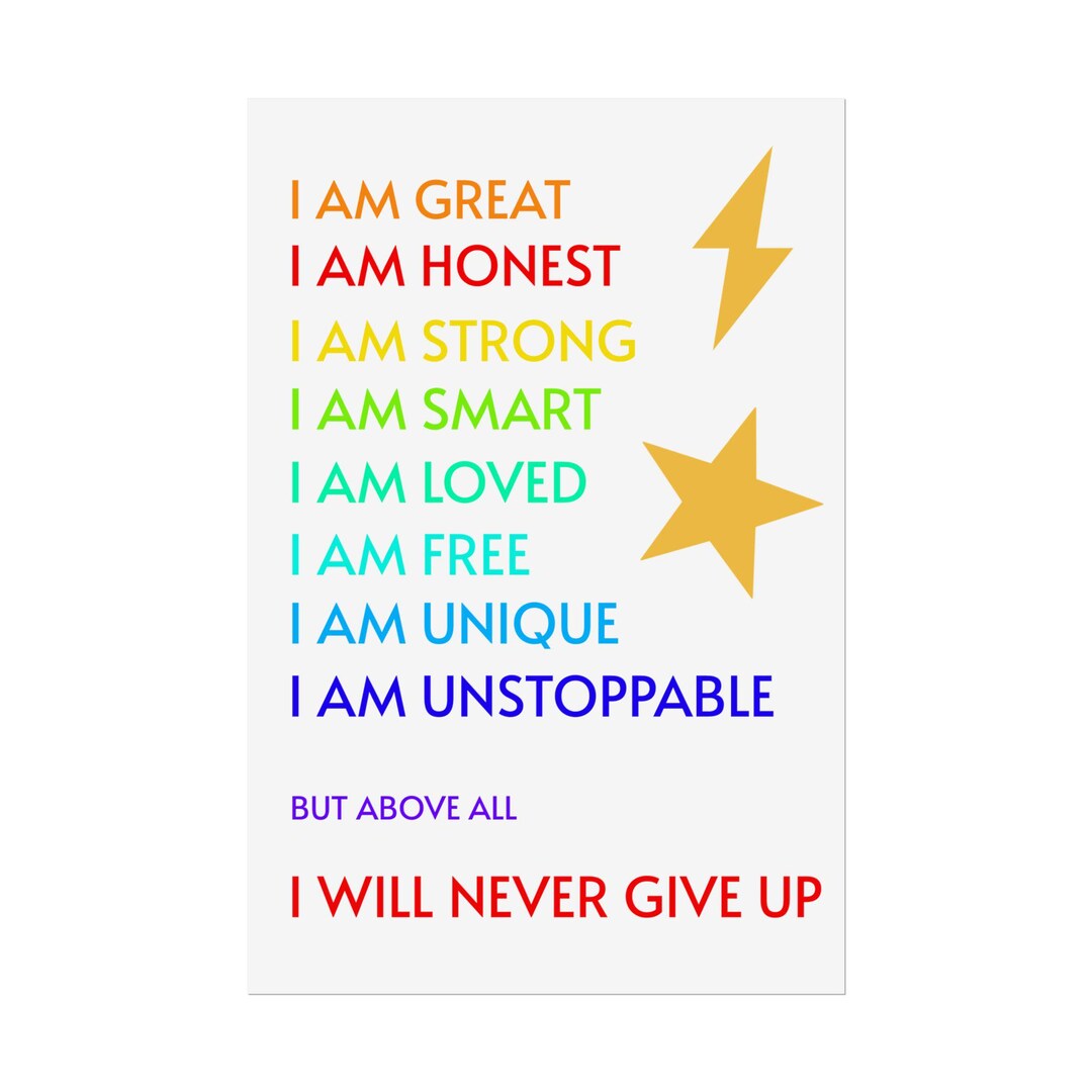 Affirmations for Kids, Classroom Posters, I Am Affirmations, Playroom ...