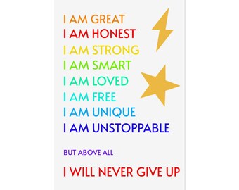 Affirmations for Kids, Classroom Posters, I Am Affirmations, Playroom ...
