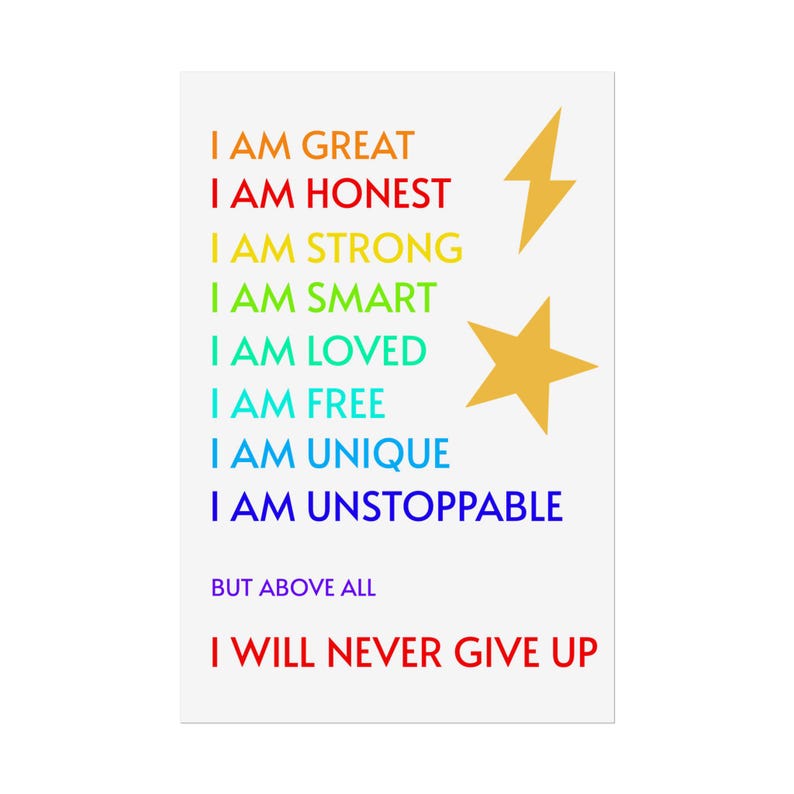 Affirmations for Kids, Classroom Posters, I Am Affirmations, Playroom ...