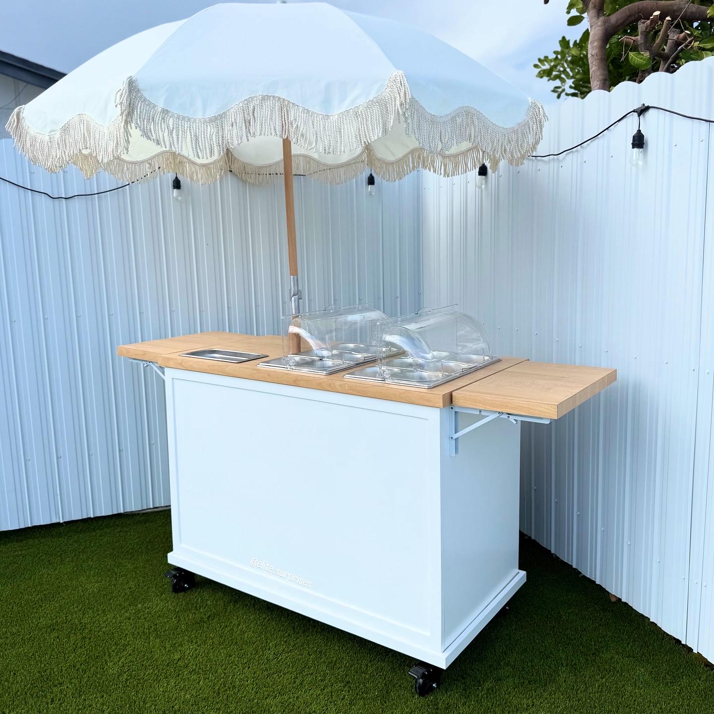 Collapsible Mobile Charcuterie Cart on Wheels Vending Snack and Drink ...