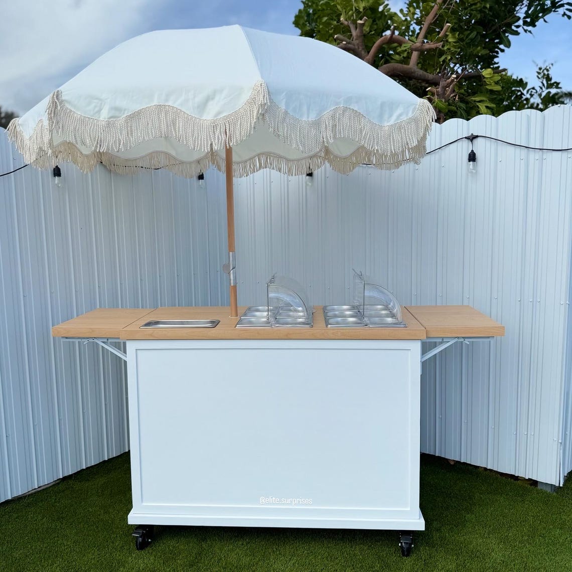 Collapsible Mobile Charcuterie Cart on Wheels Vending Snack and Drink ...